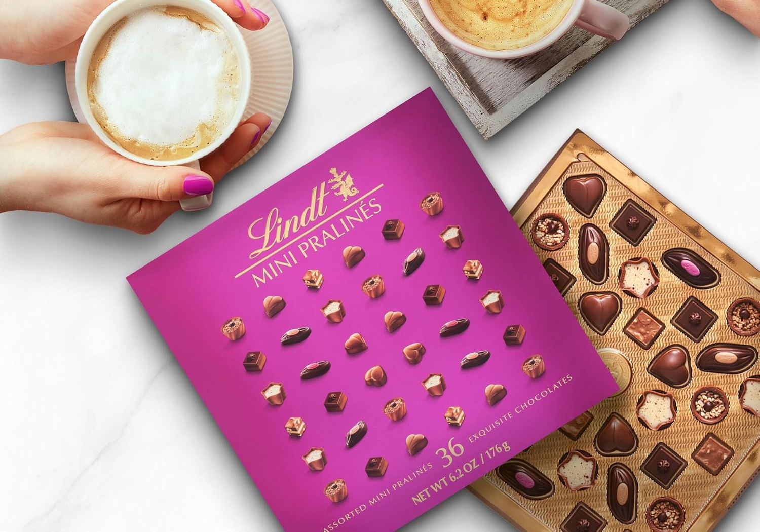 Lindt Mini Pralines, Assorted Chocolate Candy Pralines with Premium Filling