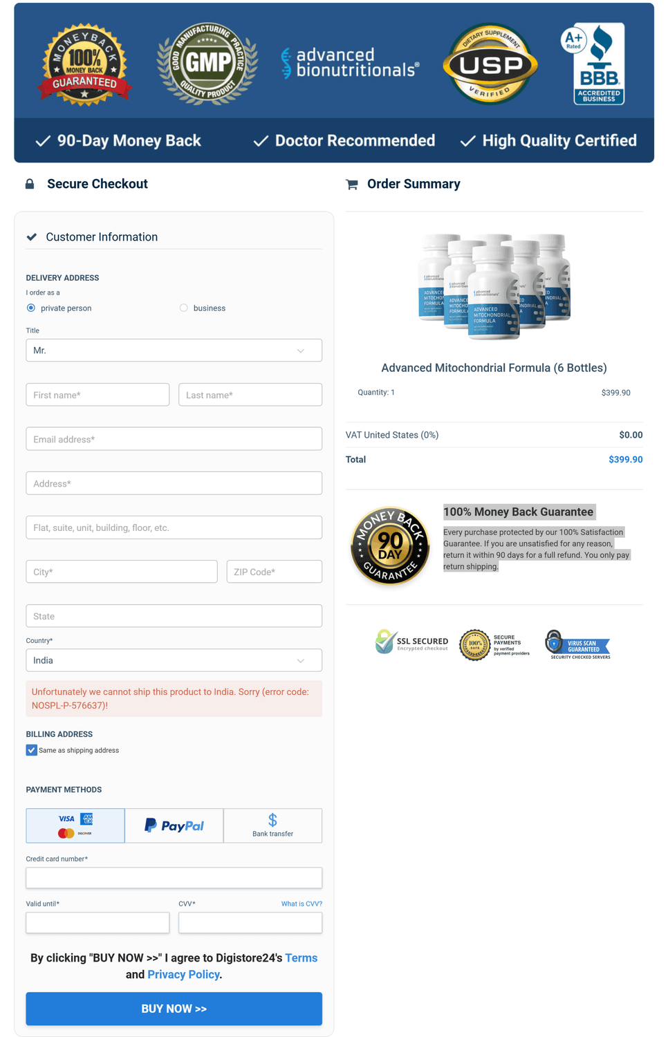 Advanced Mitochondrial Formula -Official Site-USA