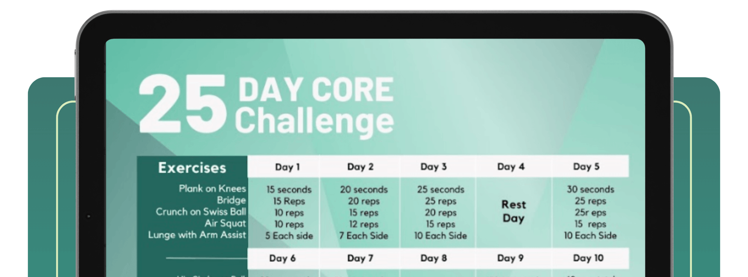 The Core Calendar - 25 Day Core Challenge