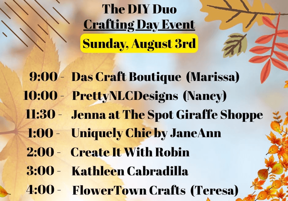 DIY Duo August 2025 Live Crafting Day