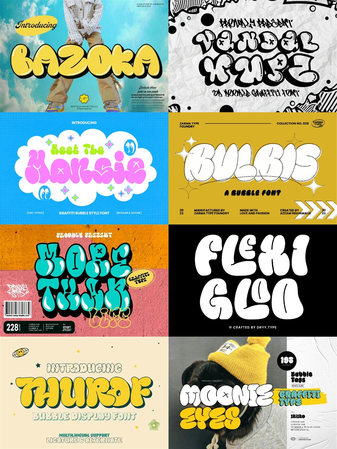 15 Best Bubble Graffiti Fonts for Throw Up Style