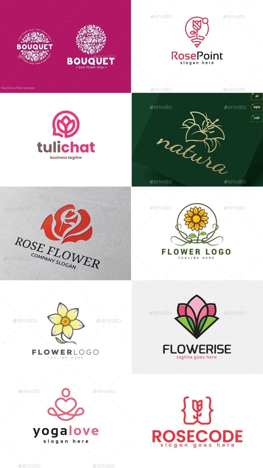 15 Flower Logo Templates Illustrator: Free & Premium Downloads