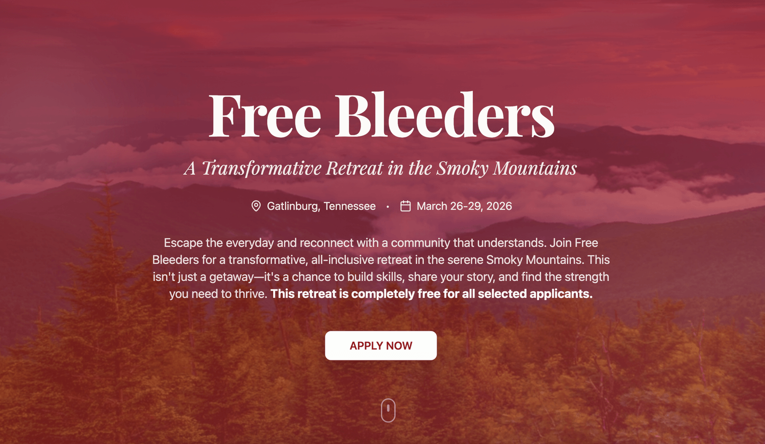 Free Bleeders Retreat | Smoky Mountains 2026