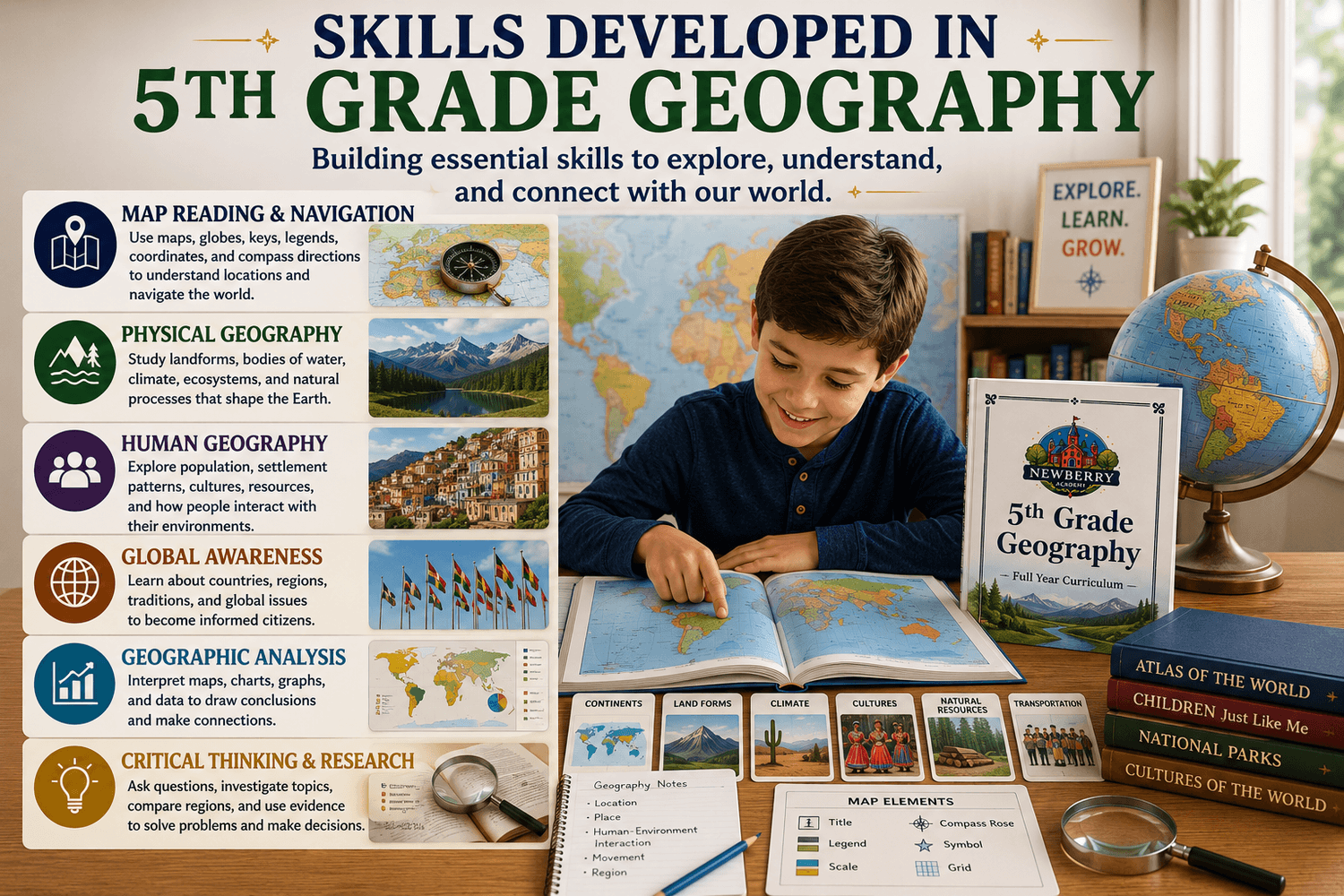 5th Grade Homeschool History Curriculum | Geography | Newberry Academy