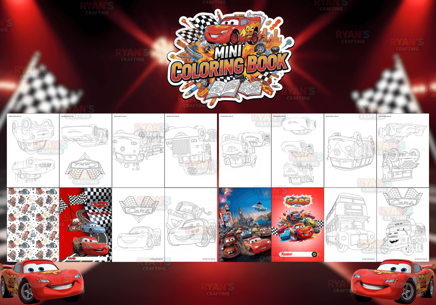 Cars mini coloring book