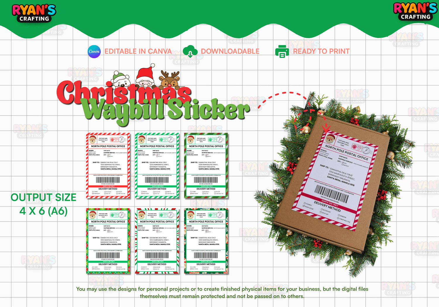 Christmas Waybill Sticker