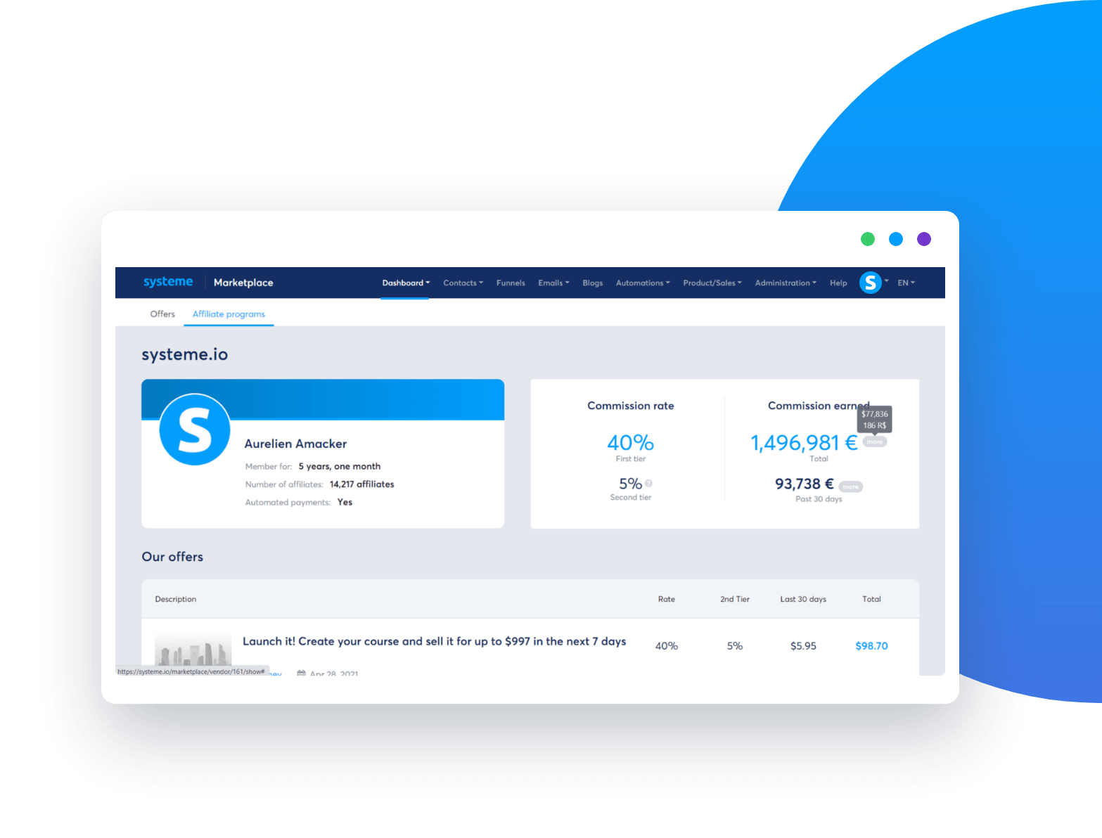 Join the systeme.io Affiliate Program