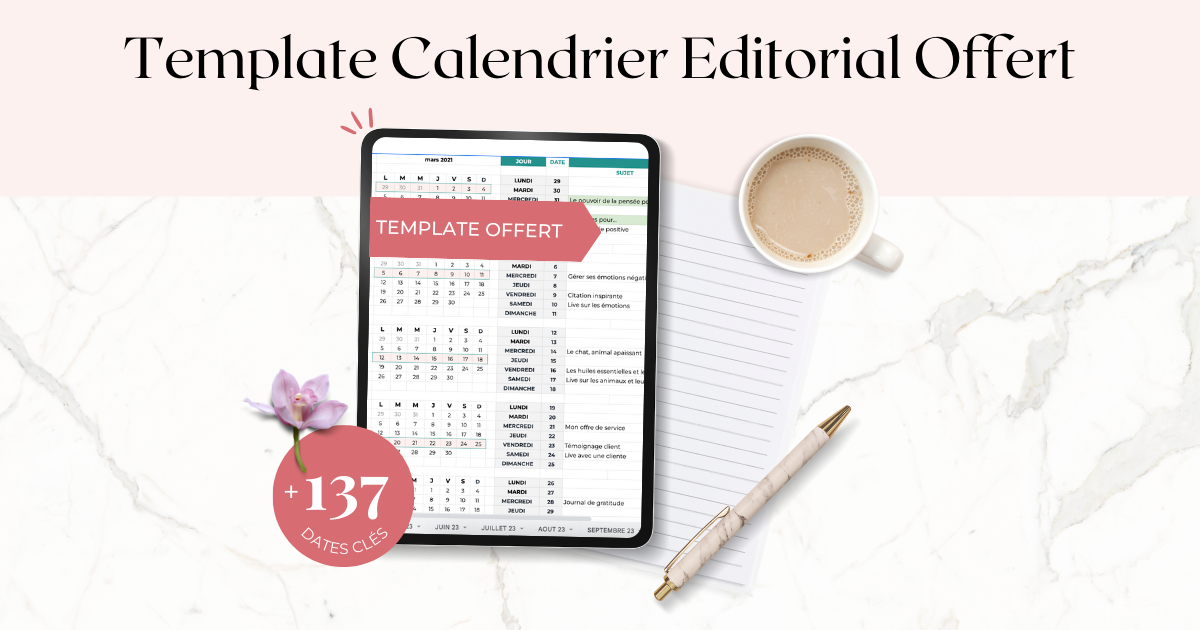 Template de Calendrier Editorial OFFERT 🎁