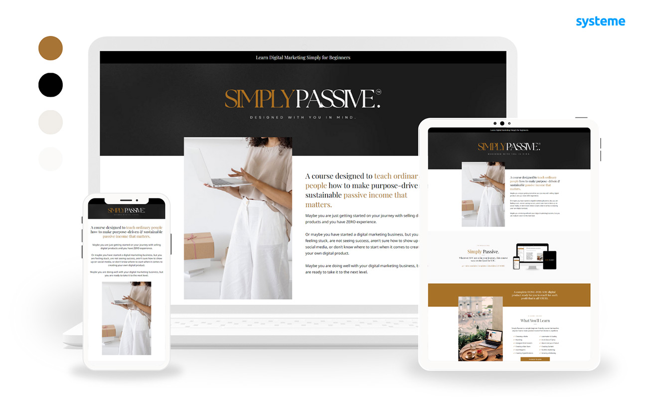 Simply Passive Systeme.io Funnel Template