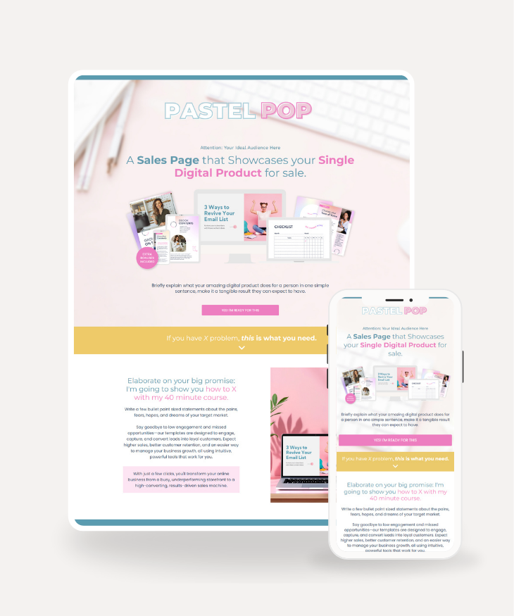 Pastel Pop Systeme.io Funnel Template