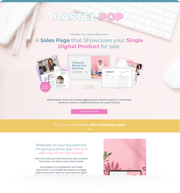 Pastel Pop Systeme.io Funnel Template