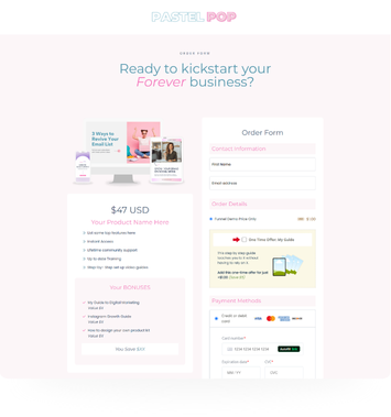 Pastel Pop Systeme.io Funnel Template