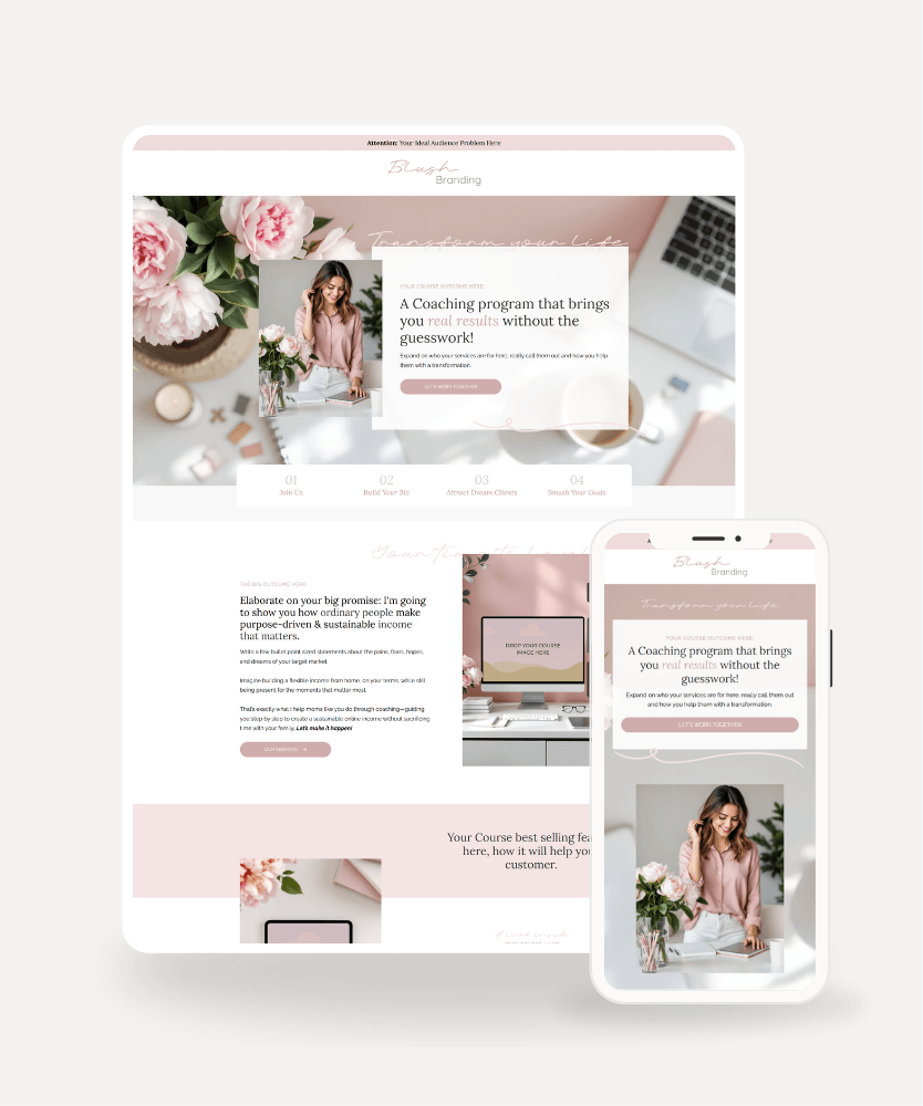Blush Branding Systeme.io Funnel Template