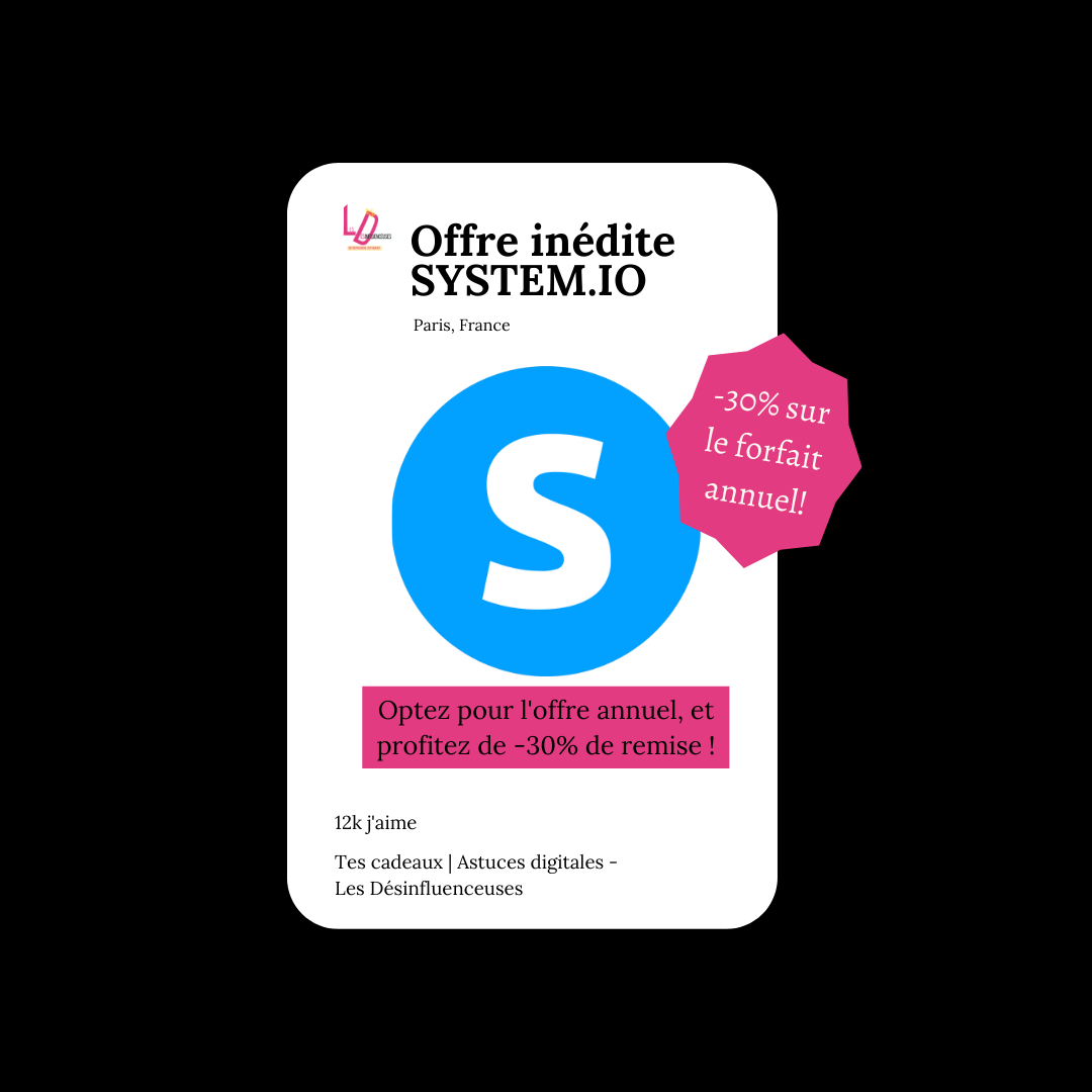 Offre -30% sur System io: le logiciel SAAS le plus pratique pour votre ...