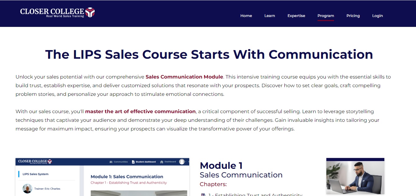 Sales Course Modules and Chapters