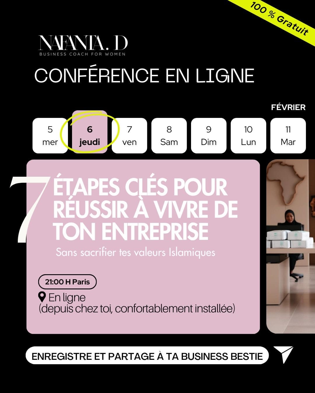 Conférence en ligne gratuite : 7 ETAPES CLES 🔑 POUR: POUR REUSSIR A ...