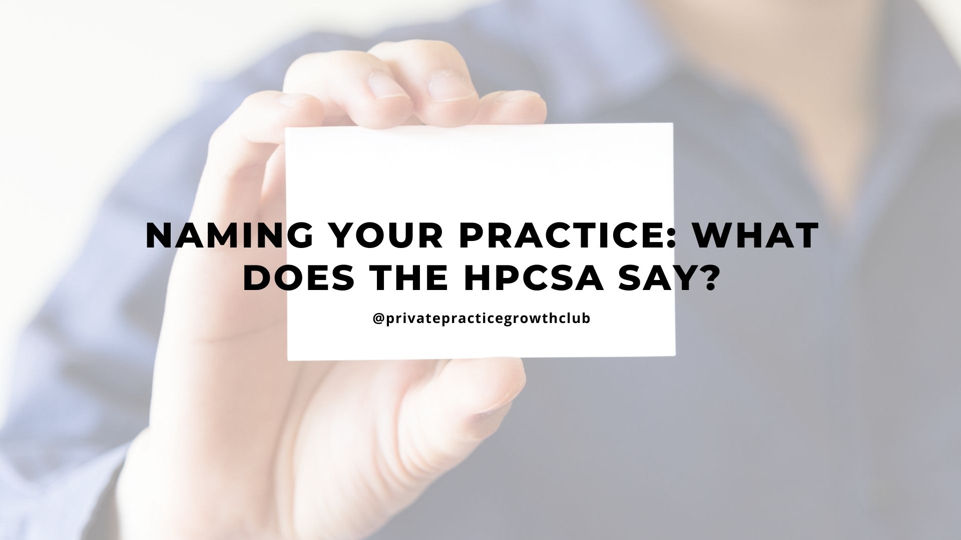 Naming Your Private Practice: A Guide Based on HPCSA Guidelines