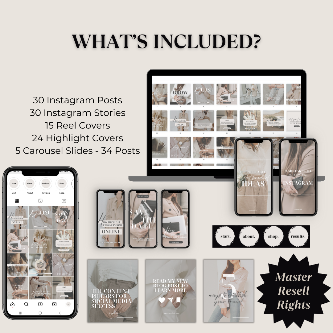 Faceless Social Media Content Launch Kit (Light Aesthetic)