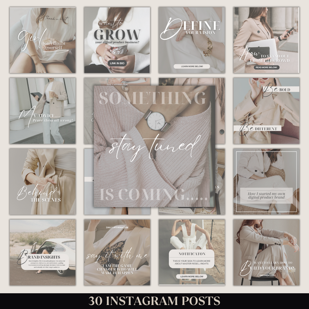 Faceless Social Media Content Launch Kit (Light Aesthetic)