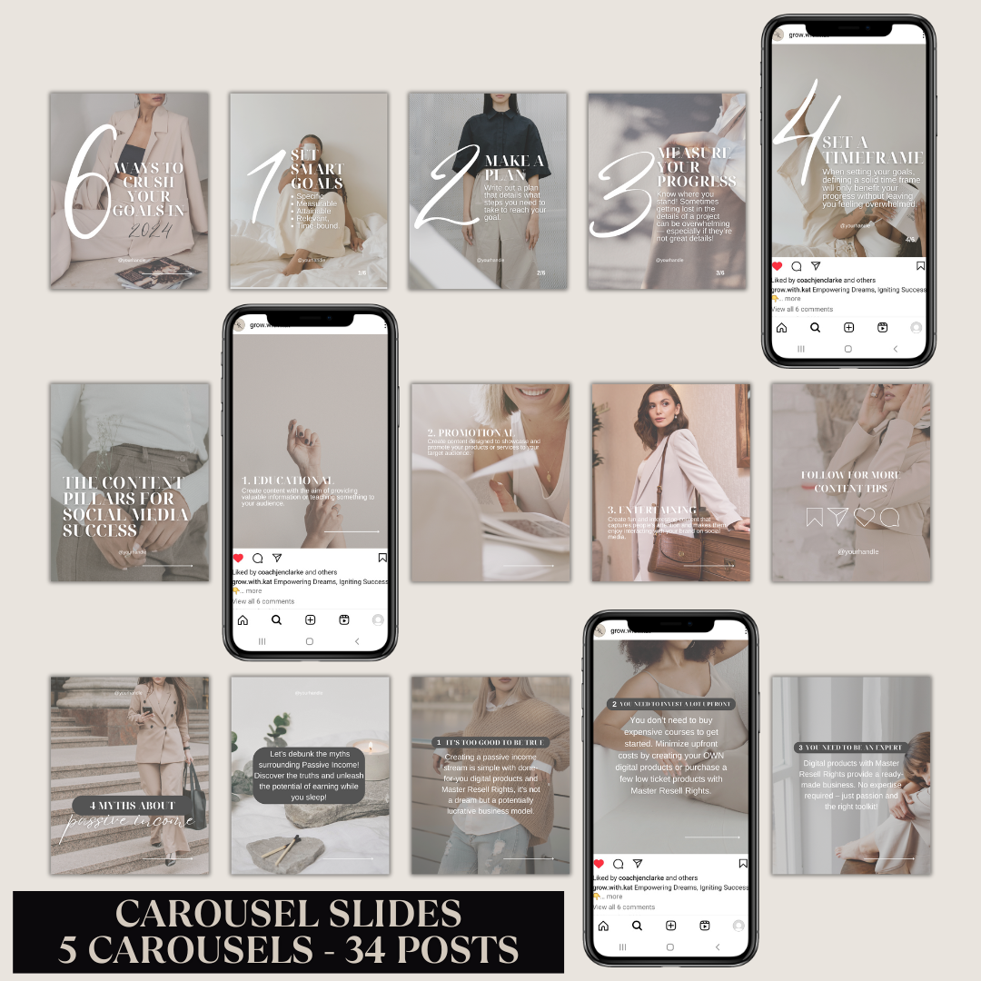 Faceless Social Media Content Launch Kit (Light Aesthetic)