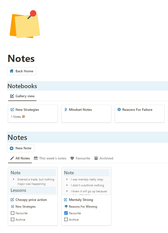 Trading Journal For Crypto Notion Template