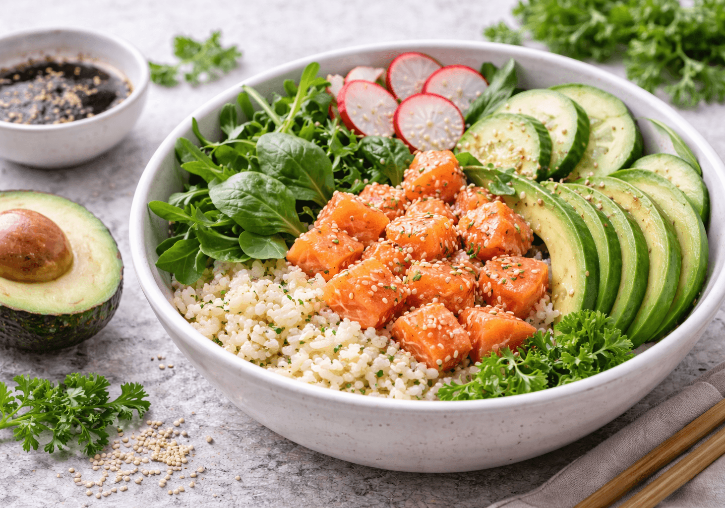 🥗 La (meilleure) recette de poke bowl keto frais et rassasiant