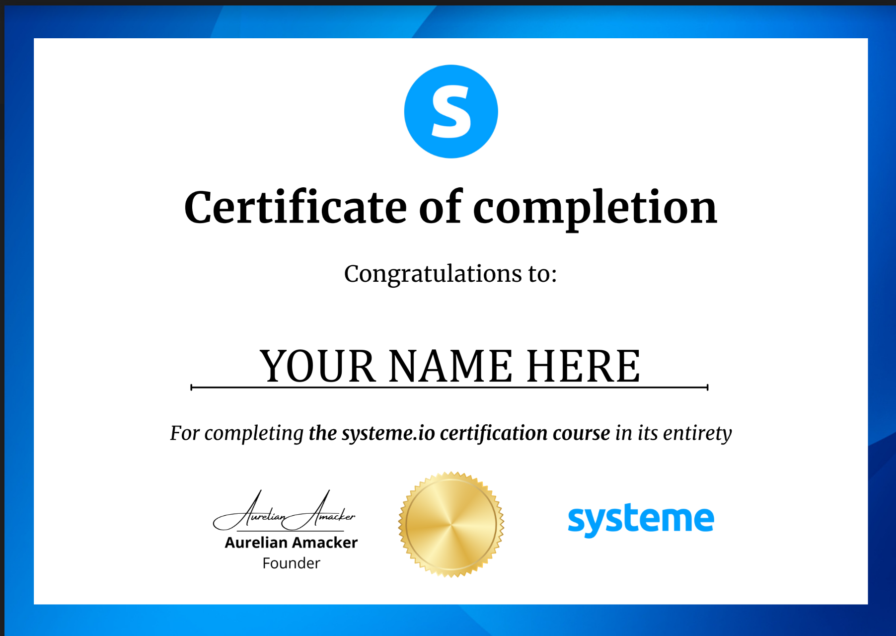 Get Systeme Certified Today
