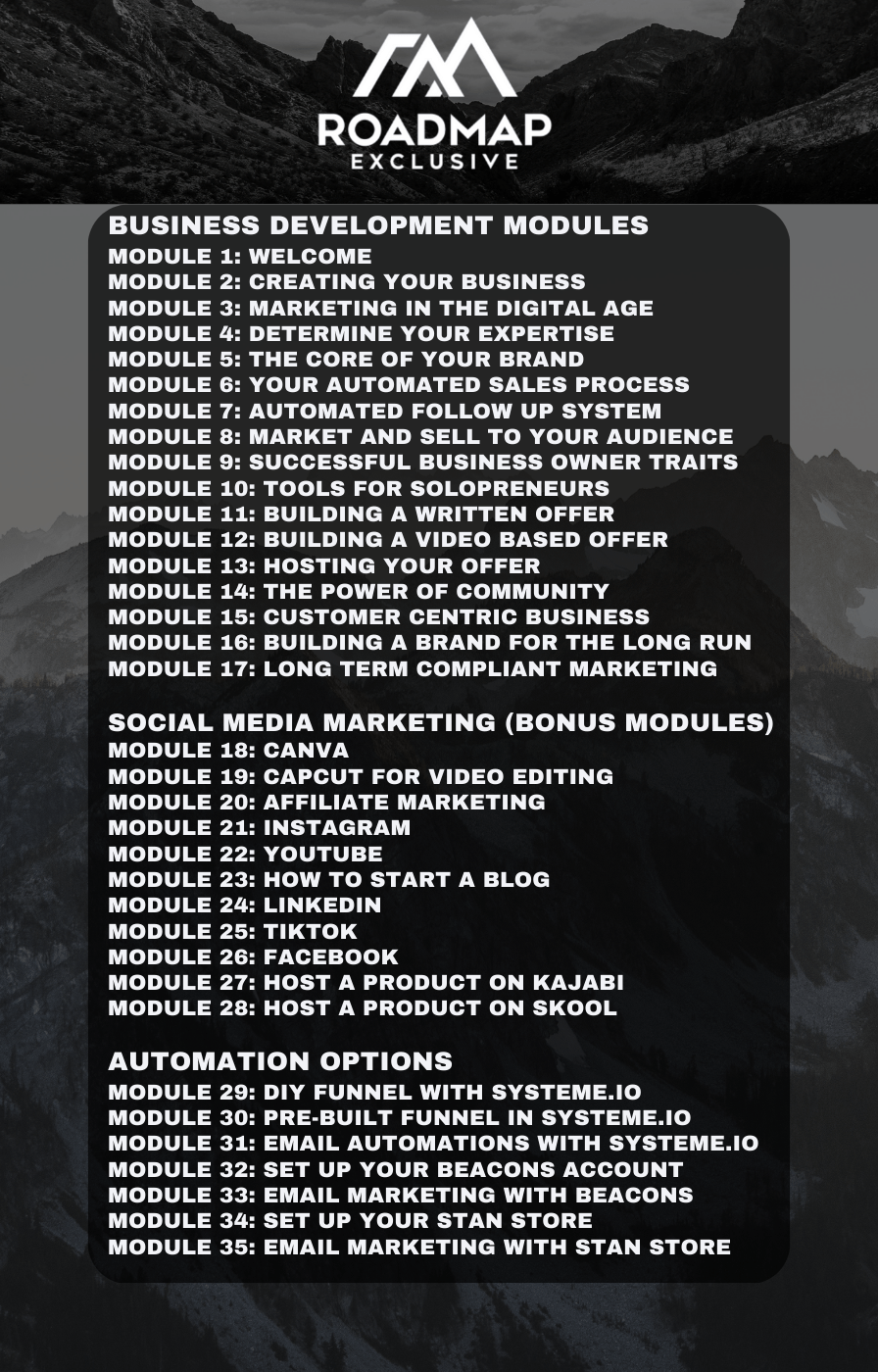 Roadmap Exclusive: Online Business Development Course