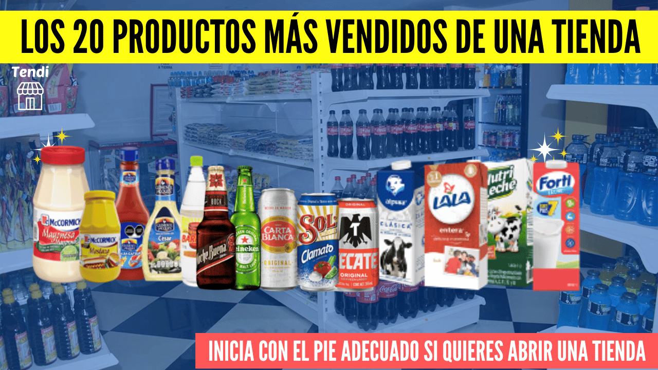 Los 20 productos mas vendidos de una Tienda de Abarrotes