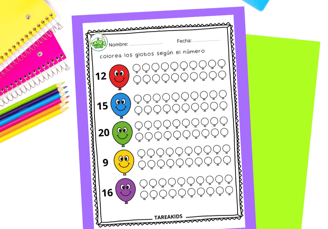 Colorea según el número: actividades imprimibles para niños | Tarea Kids