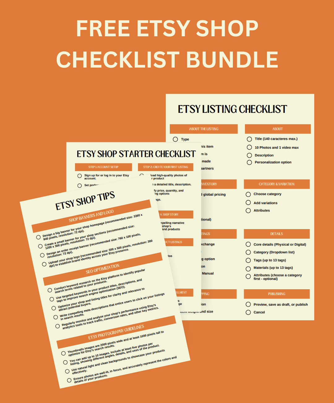 Free Etsy Shop Checklist