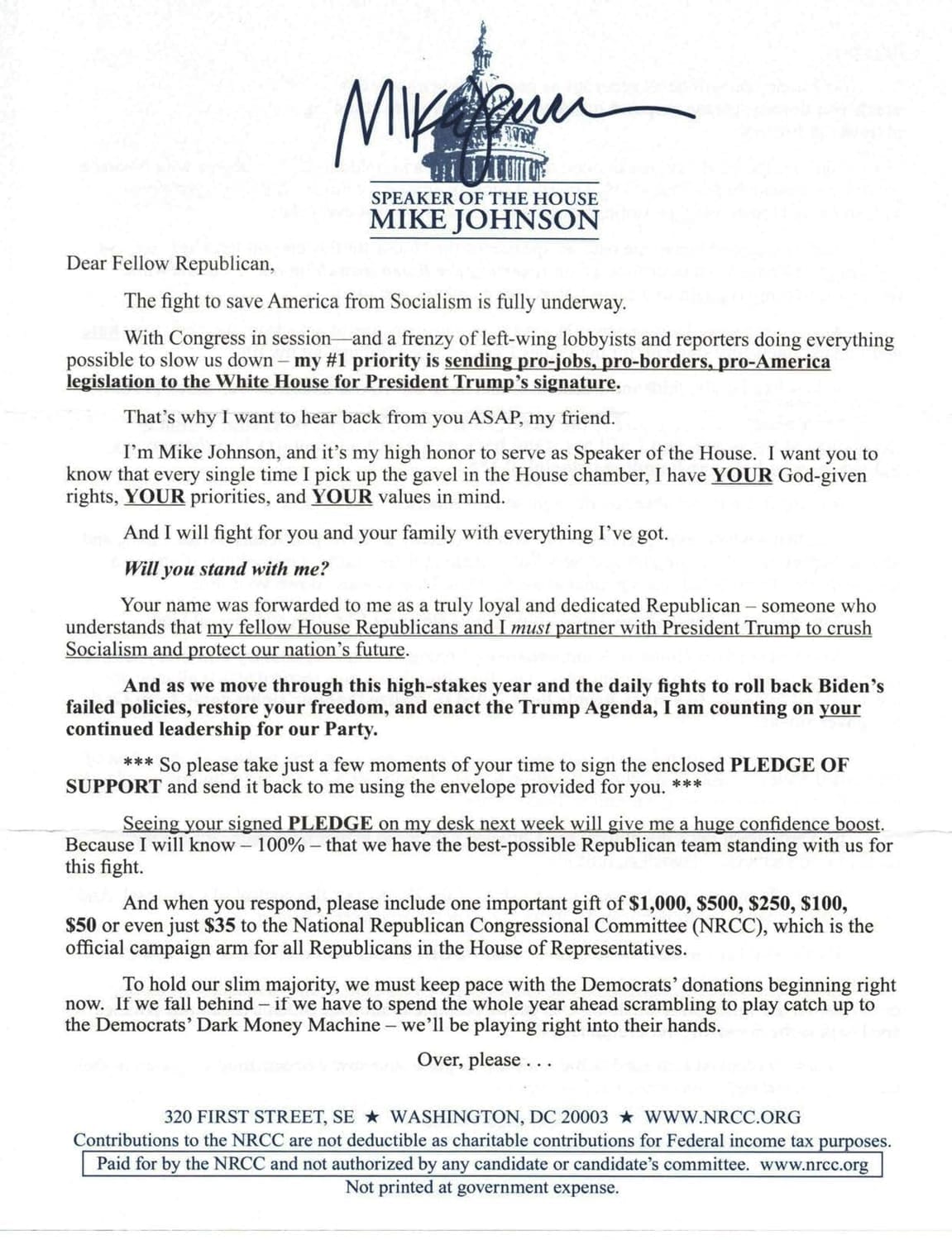 A Letter to the 56th Speaker of the US House of Representatives